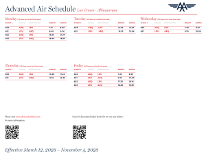 Flight Schedules – Advanced Air