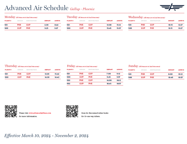Flight Schedules – Advanced Air