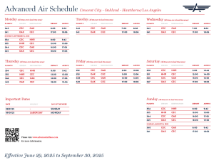 Flight Schedules – Advanced Air
